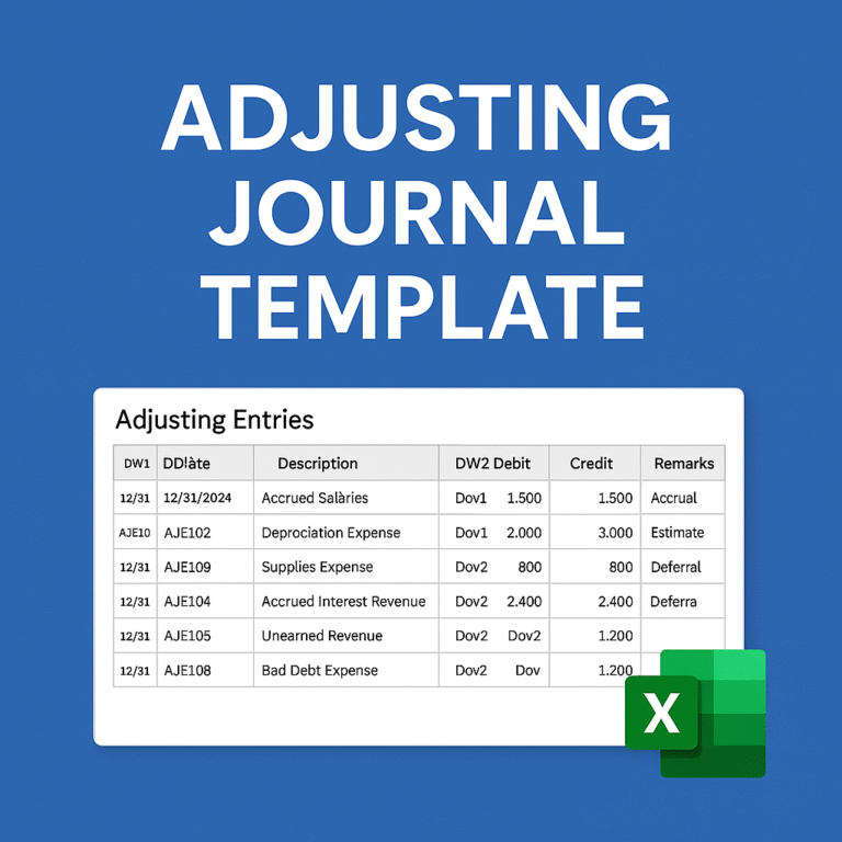 [Free] Adjusting Journal Entries Format in Excel