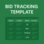 Download [Free] Bid Tracking Sheet Excel Template