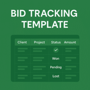 Download [Free] Bid Tracking Sheet Excel Template
