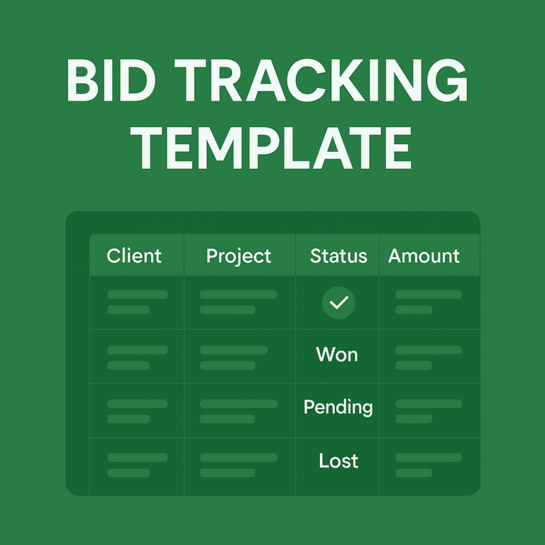 Download [Free] Bid Tracking Sheet Excel Template