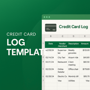 Download [Free] Credit Card Log Excel Template