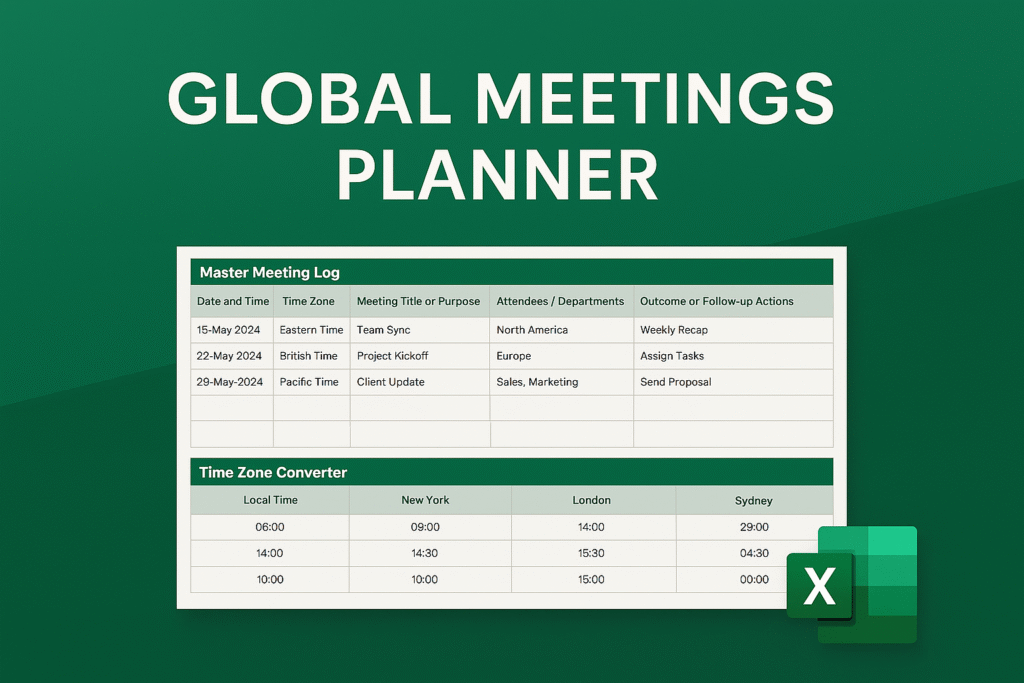 Download [Free] Global Meetings Planner Excel Format