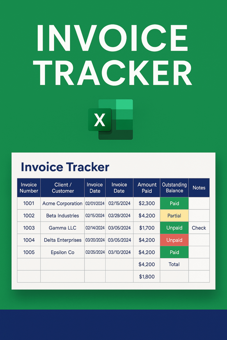 Invoice Tracker – Excel Template for Monitoring Payments