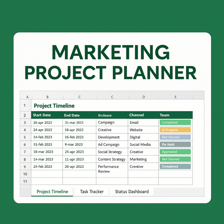 Calendars and Planners Excel Template – Free Download