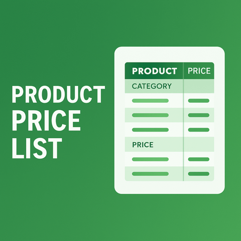 Download [Free] Product Price List Excel Template