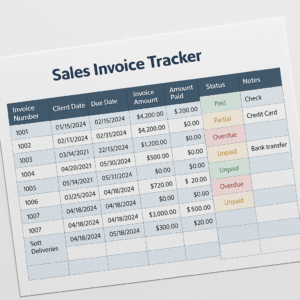 Sales Invoice Tracker – Excel Template for Billing Status