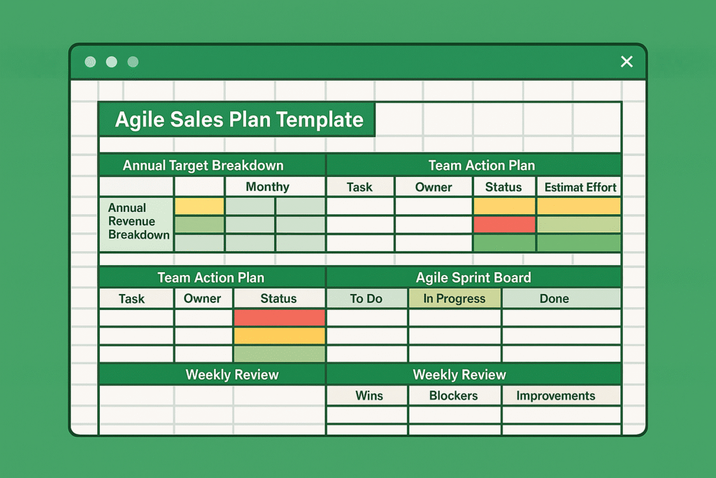 Agile Sales Plan Template – Weekly Target Excel Tool