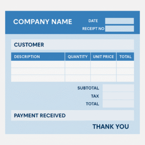 Blue Sales Receipt