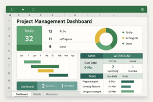 Excel Project Management Dashboard – Visual Task Tracker