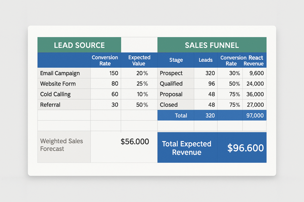 Forecasted Sales Template – Excel Lead Tracker