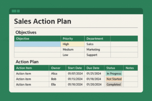 Sales Action Plan Template – Excel Strategy Sheet