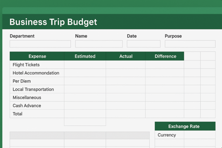 [Download] Business Trip Budget Template in Excel