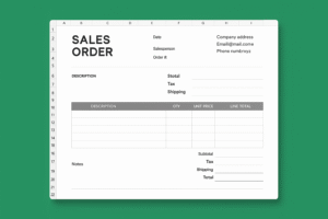 Simple Sales Order Template – Excel Order Form