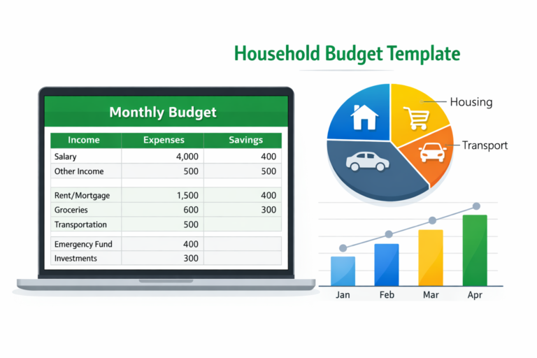 Household Monthly Budget Template | Family Budget Planner