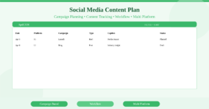 Social Media Content Plan Excel Template Free