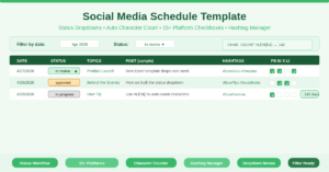 Social Media Schedule Template | ExcelGuru.io