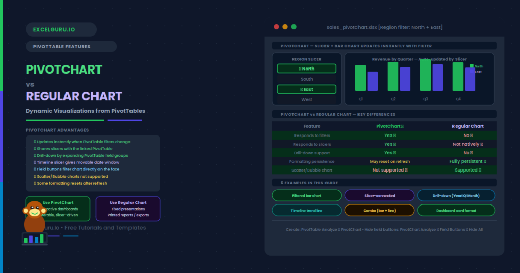 PivotChart vs Regular Chart: Dynamic Visualizations from PivotTables