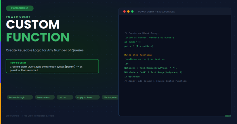 Power Query: Create a Custom Function (Reusable Logic) » excelguru.io