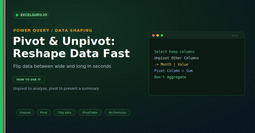 Power Query: Pivot & Unpivot – Reshape Data Like a Pro » excelguru.io